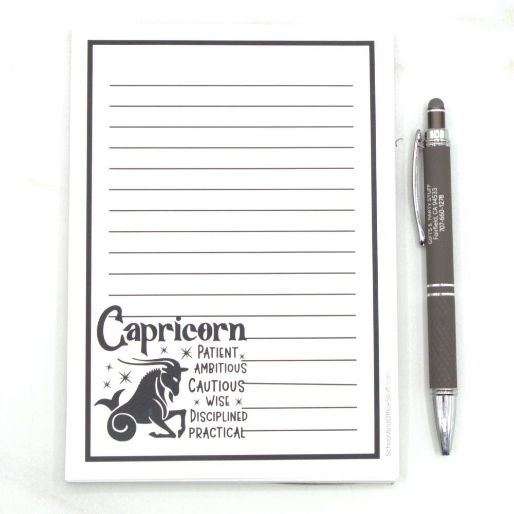 Capricorn Zodiac Notepad - School and Office Stuff