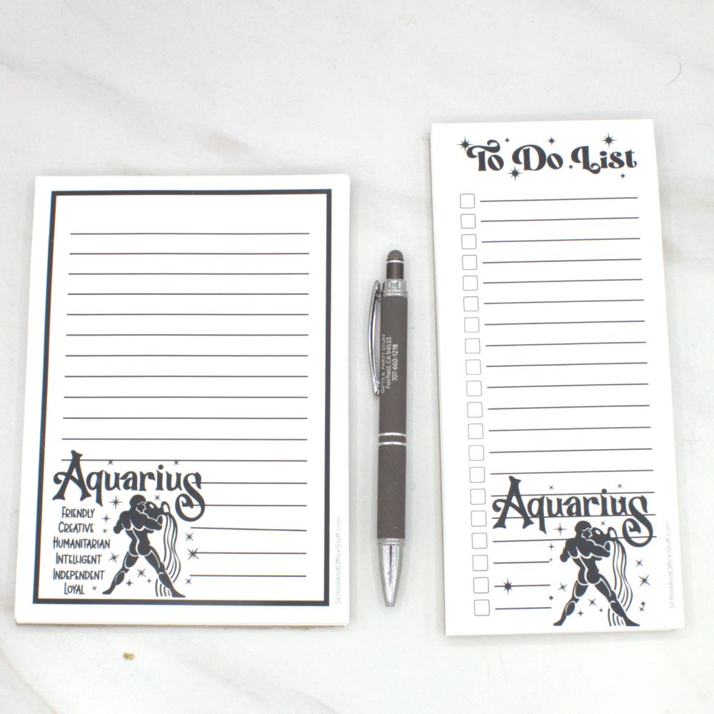 Aquarius Zodiac Notepad Set - School and Office Stuff